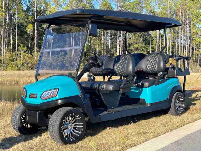Maximizing Comfort and Style: The 2023 Turquoise Blue Custom Club Car ...